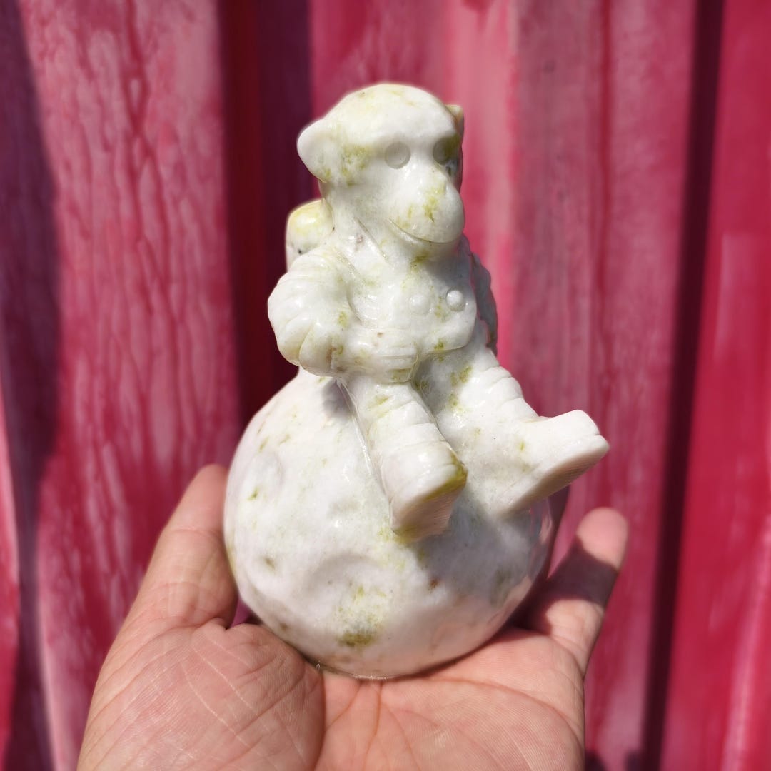 Handmade Lemon Jade Astronaut Monkey Figurine: Crystal Home Decor - Etsy