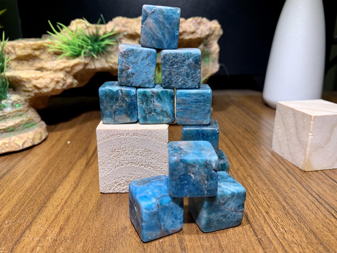 Natural Apatite Crystal Cubes: Metaphysical Healing Stone, Handcrafted ...