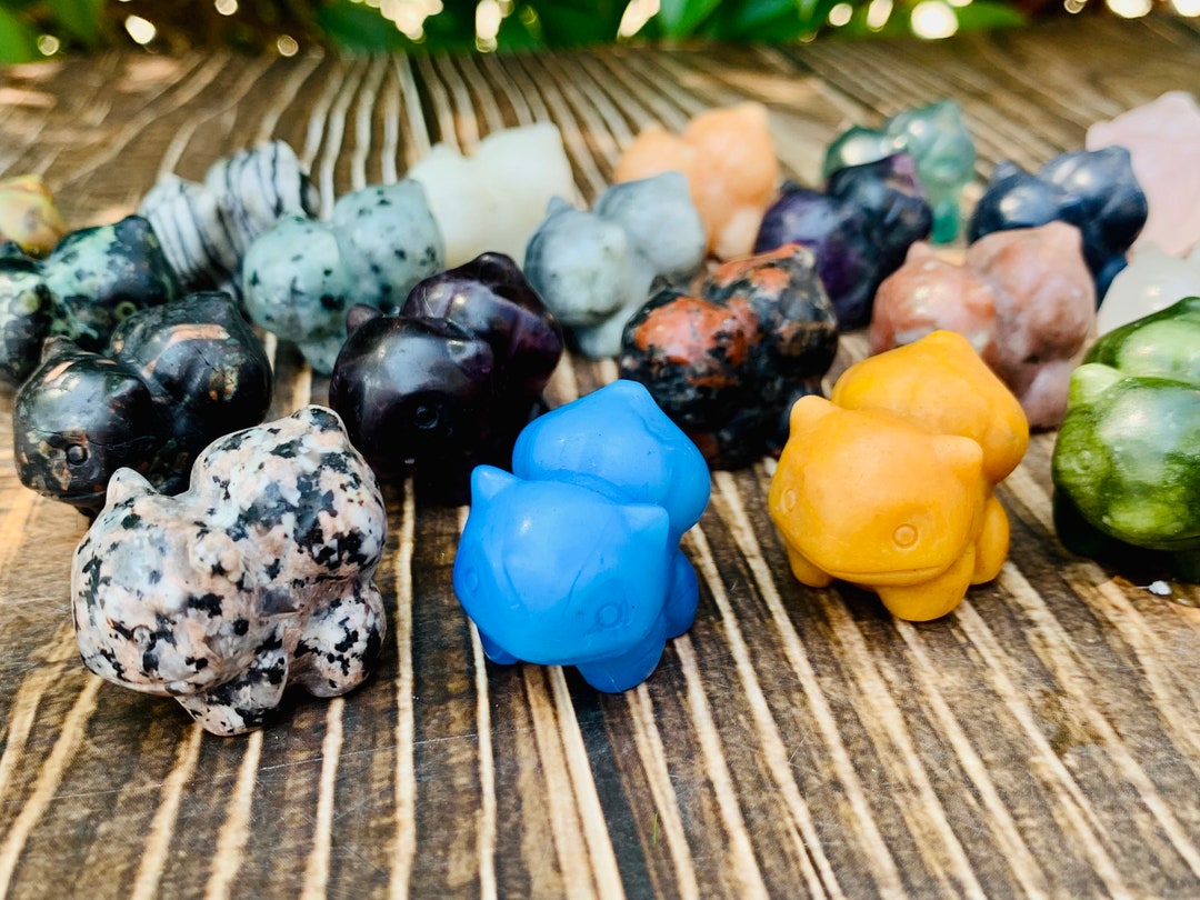 Hand Carved Crystal Bulbasaur Sculpture: Natural Stone Desk Decor - Etsy
