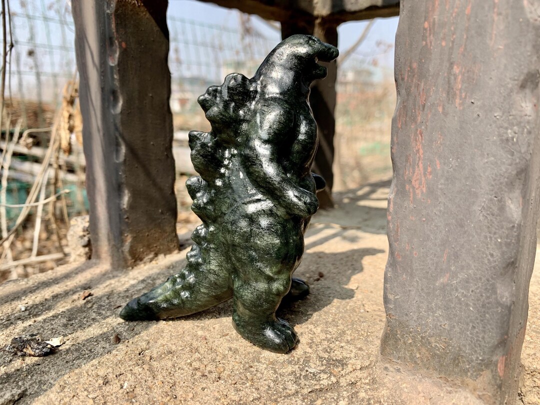 Green Jade Godzilla Figurine: Hand-carved Crystal Sculpture - Etsy