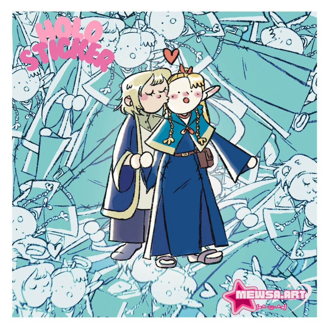DUNGEON MESHI / Falin and Marcille / Holographic Sticker - Etsy