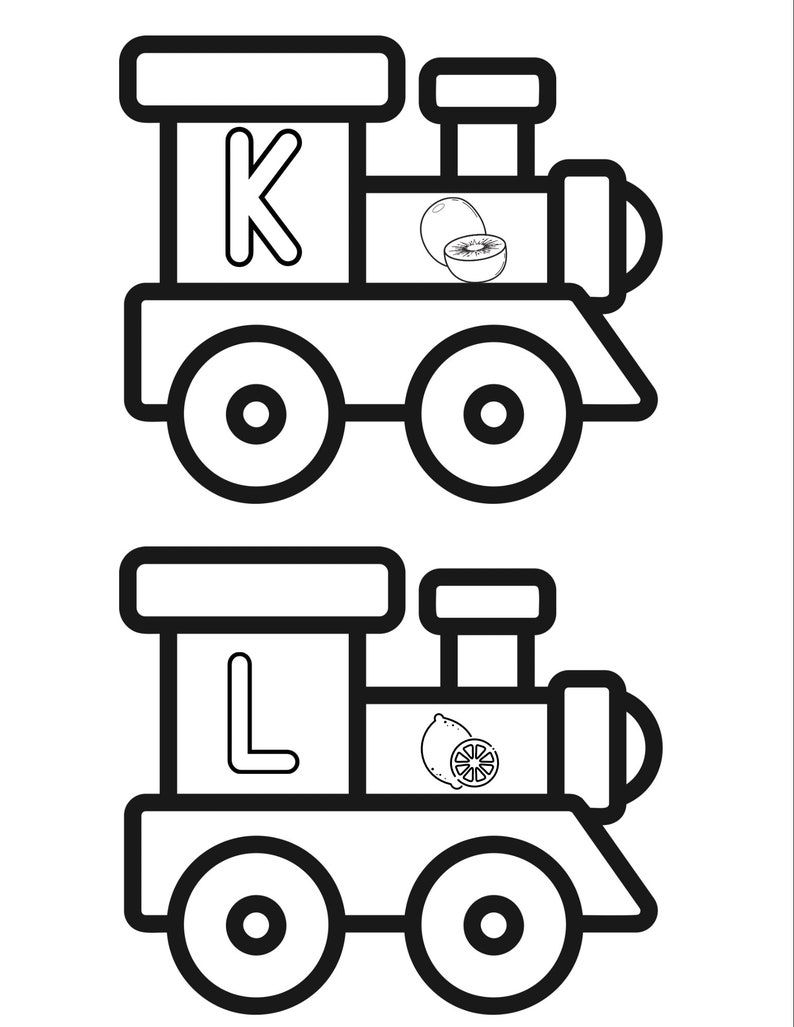Alphabet Train Coloring Pages - Preschool & Kindergarten Printables ...