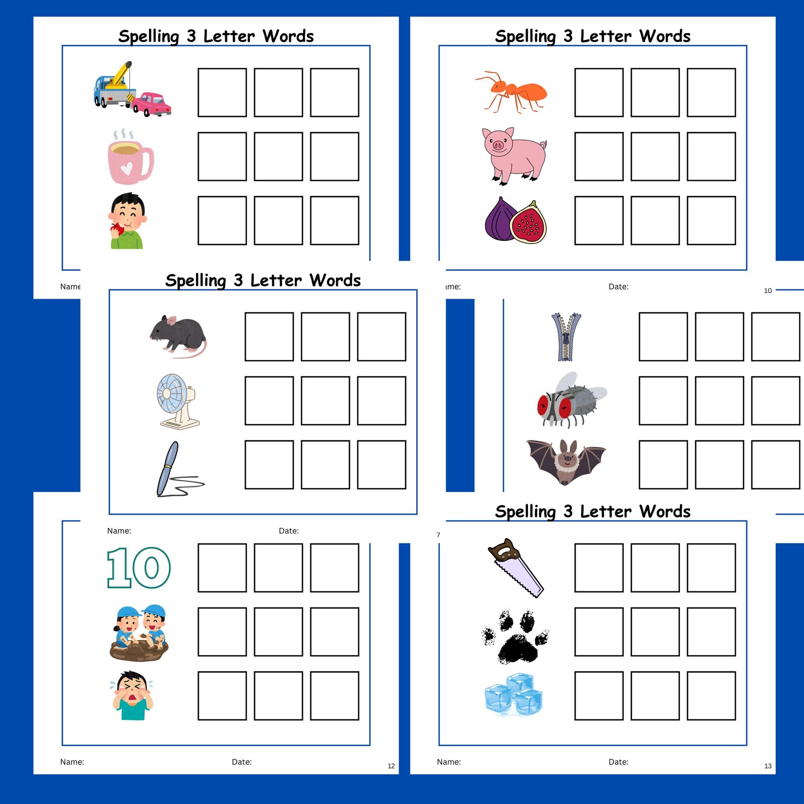 Cut and Paste Prek-kindergarten Spelling 3 Letter Words Worksheets ...