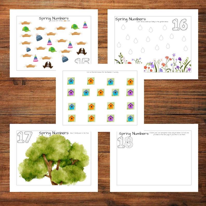 Spring Counting Numbers 11–20 Printable | Preschool Math Activity | Cut ...