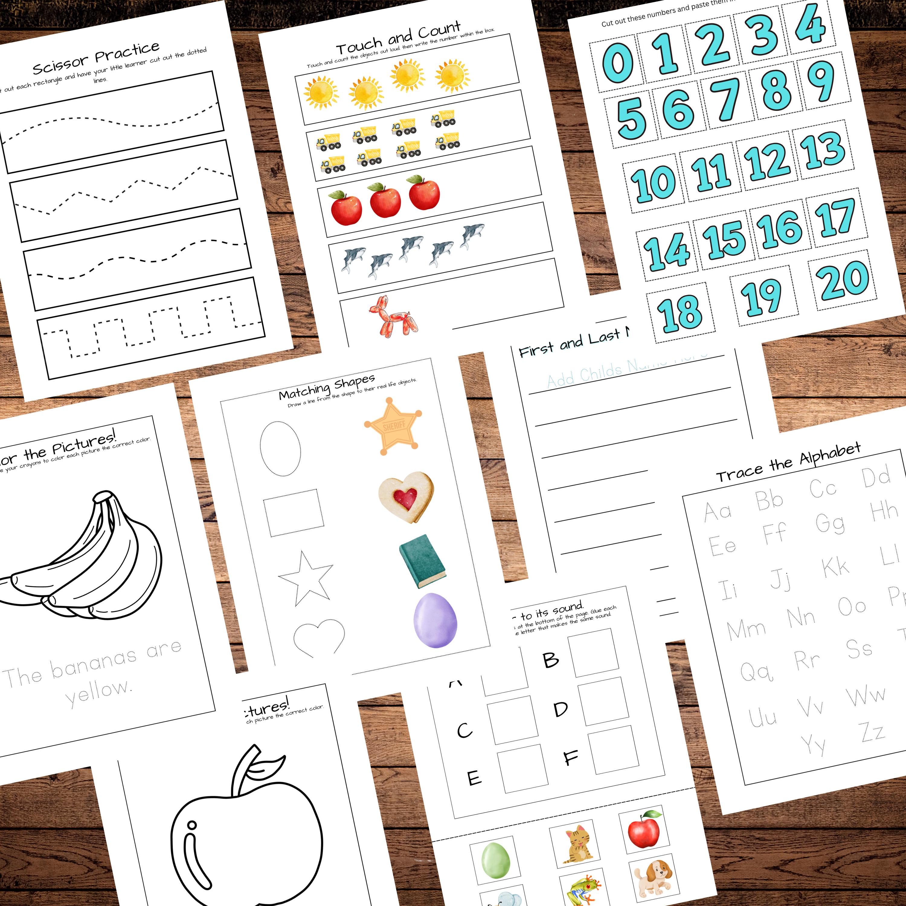 Kindergarten Readiness Printable Bundle | Preschool Activities ...