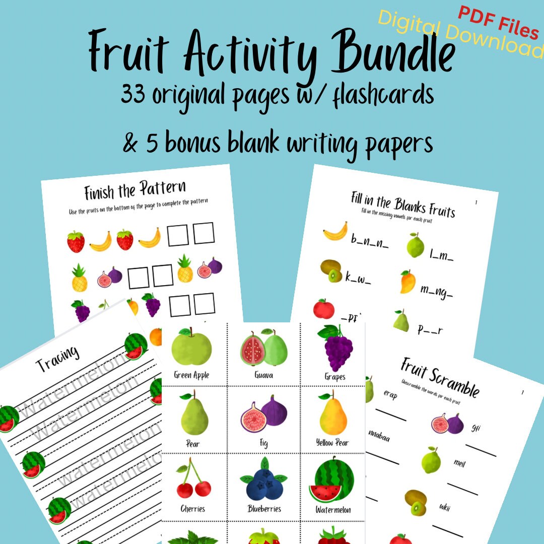 Spelling Fruit Bundle W/ Flashbacks 33 Pgs Summer Activity, Homeschool ...