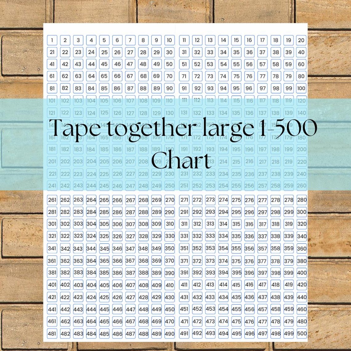 2nd Grade Math Worksheets - 1-500 Numbers Chart - Printable Homeschool ...