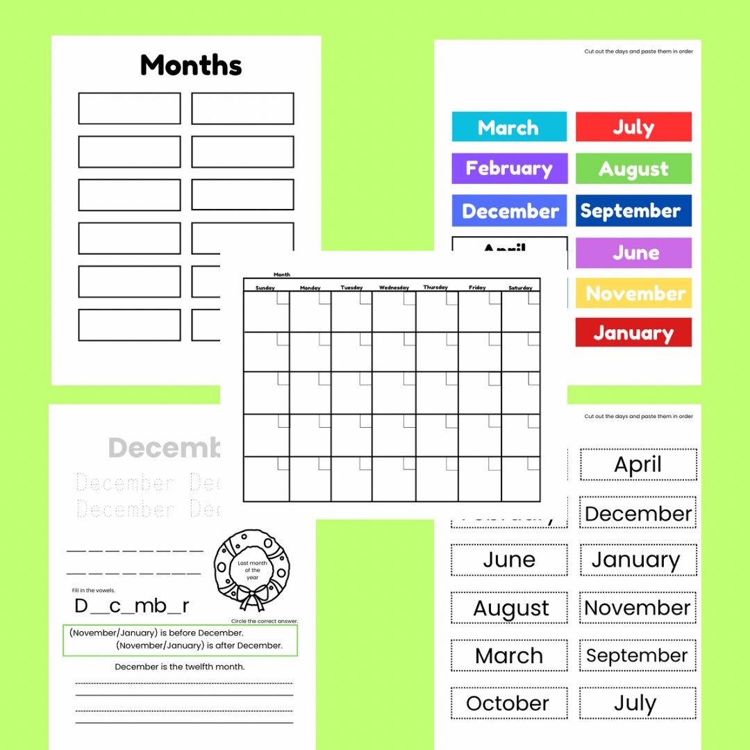 Months of the Year Printable: Tracing & Writing Activity (digital ...