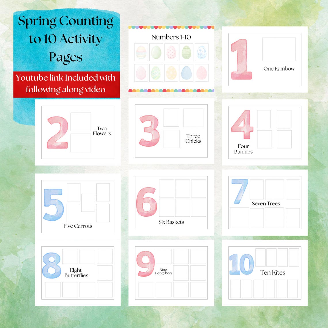 Spring Counting 1-10 Activity | Preschool Math Printable | Toddler ...