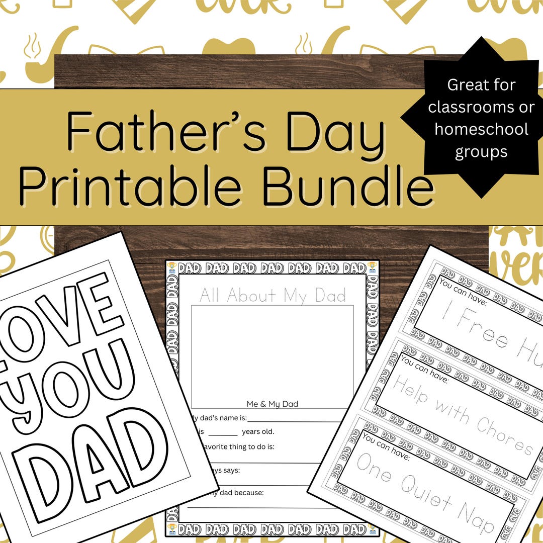 Father’s Day Printable Pack for Kids | All About My Dad, Coupons ...