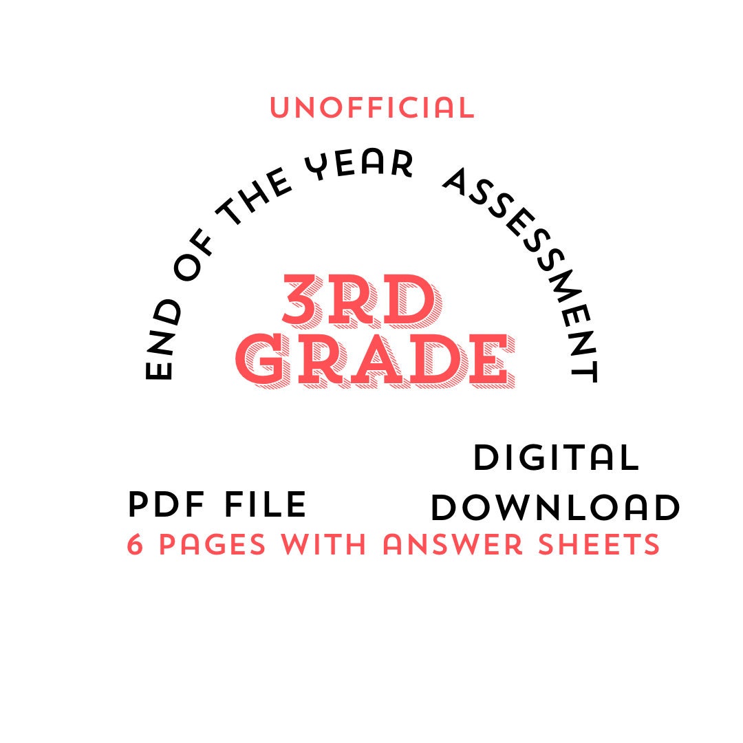 Unofficial End of the Year 3rd Grade Assessment Homeschool 13page PDF ...