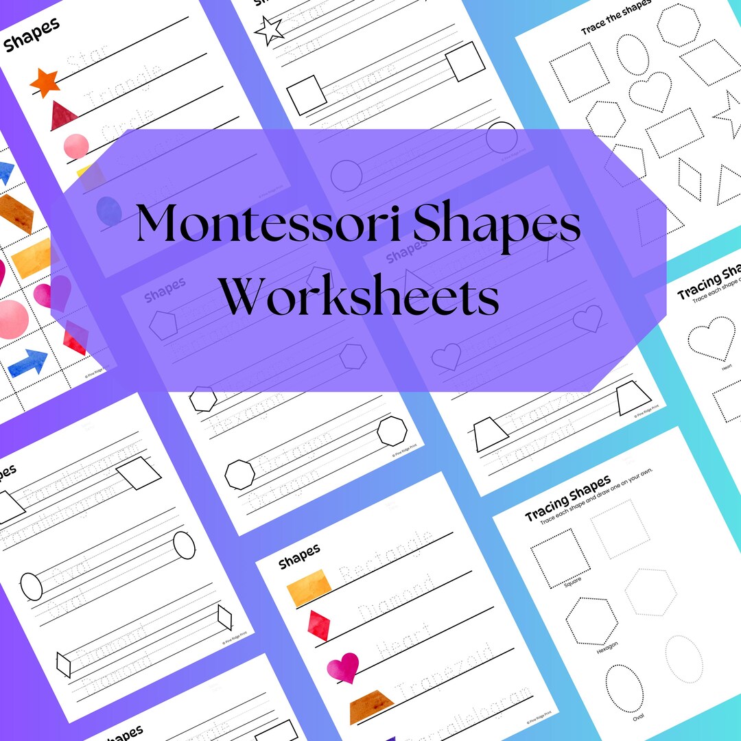 Montessori Shape Activities: Tracing, Matching & Coloring Worksheets ...
