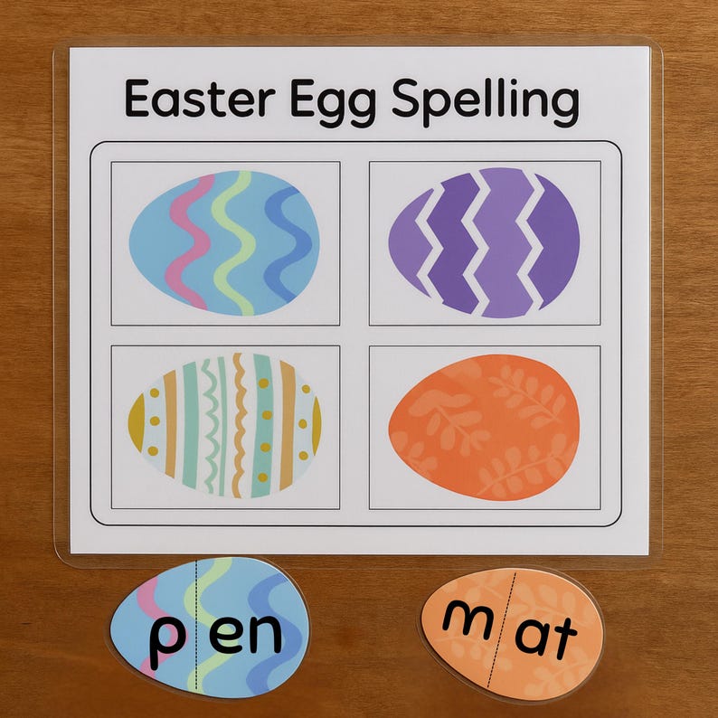 Easter Egg Spelling Activity | CVC Word Matching Game | Hands-on ...