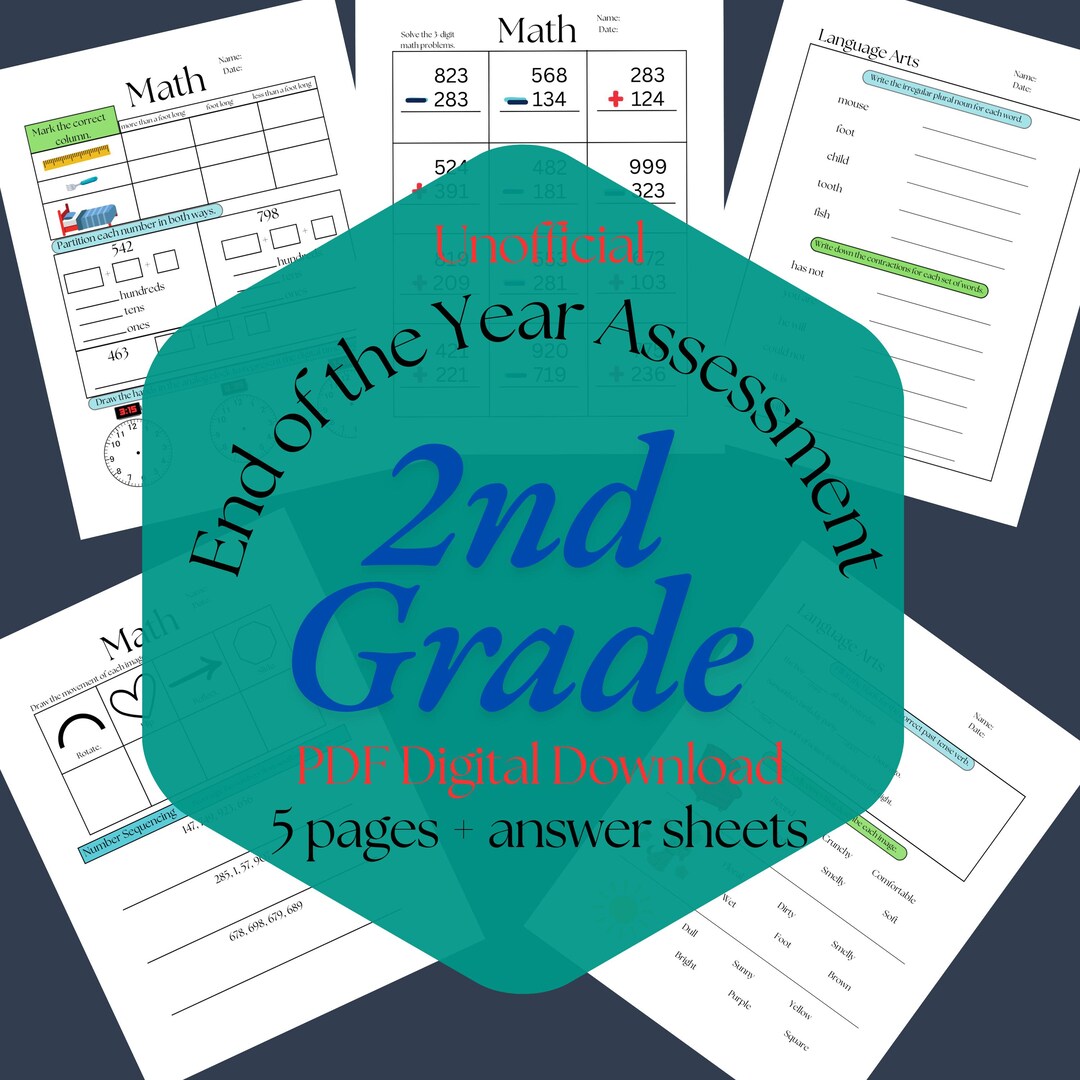 2nd Grade End of Year Assessment - Beginning of 3rd Grade Warm up - 3 ...