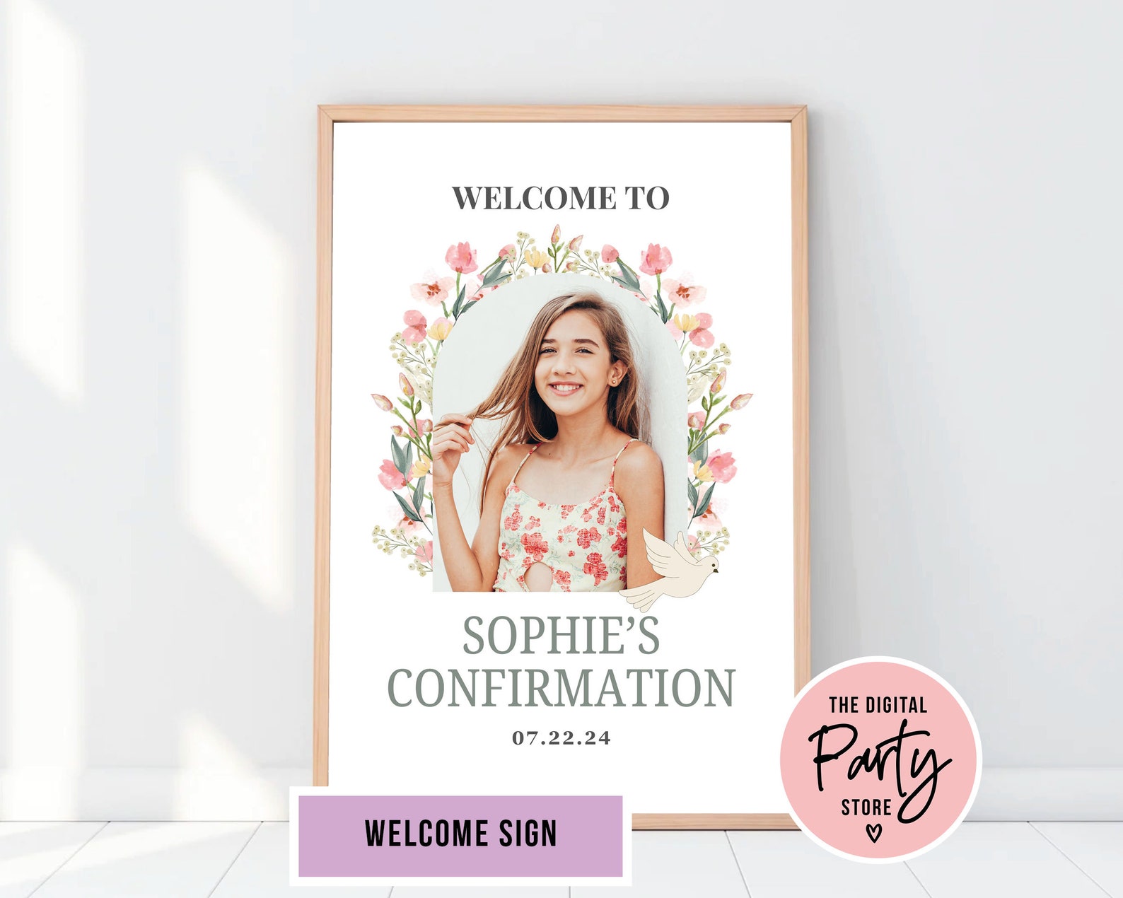 Confirmation Photo Welcome Sign, Confirmation Poster, Editable Canva ...