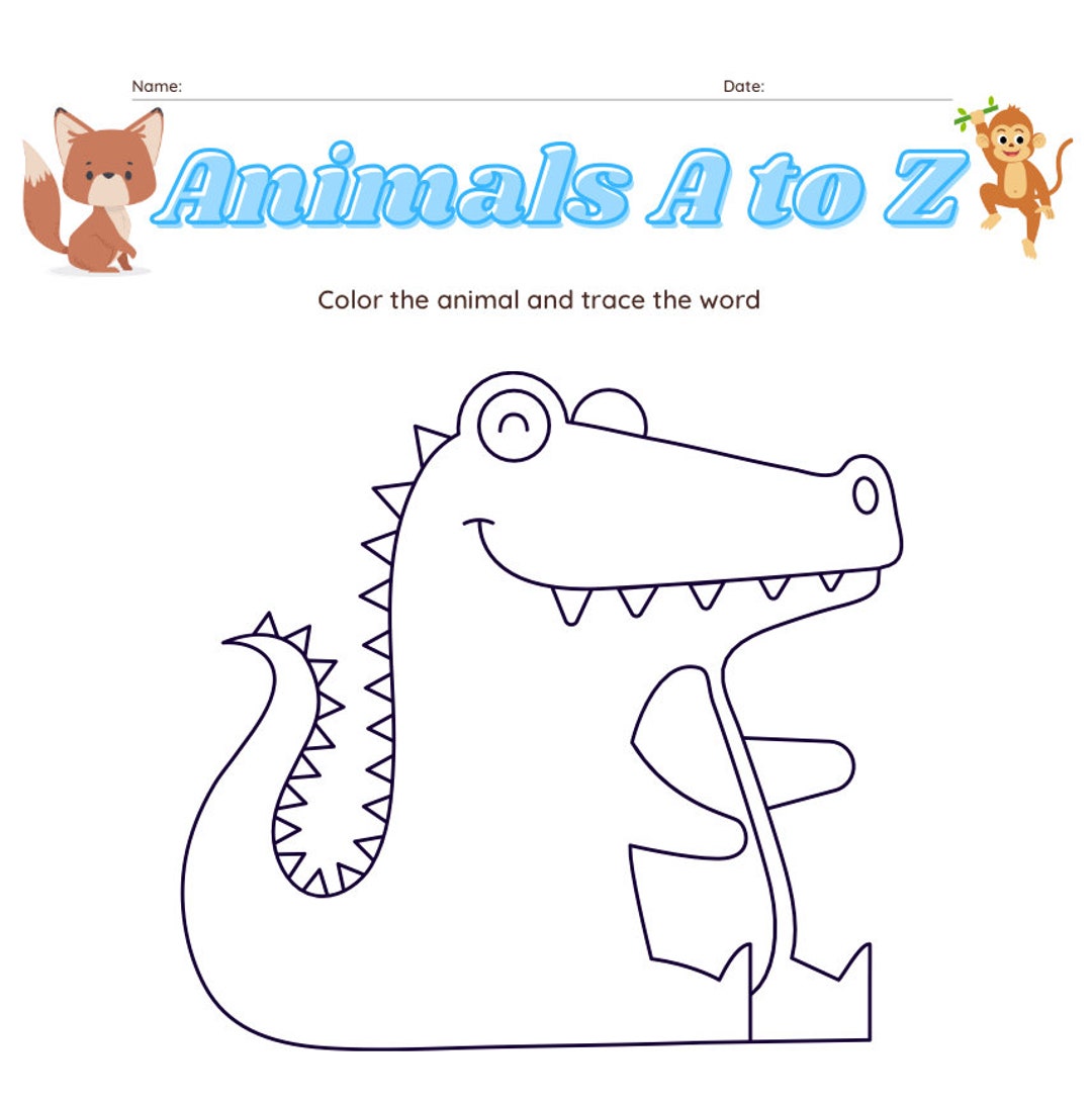 A-Z Coloring Book - Etsy