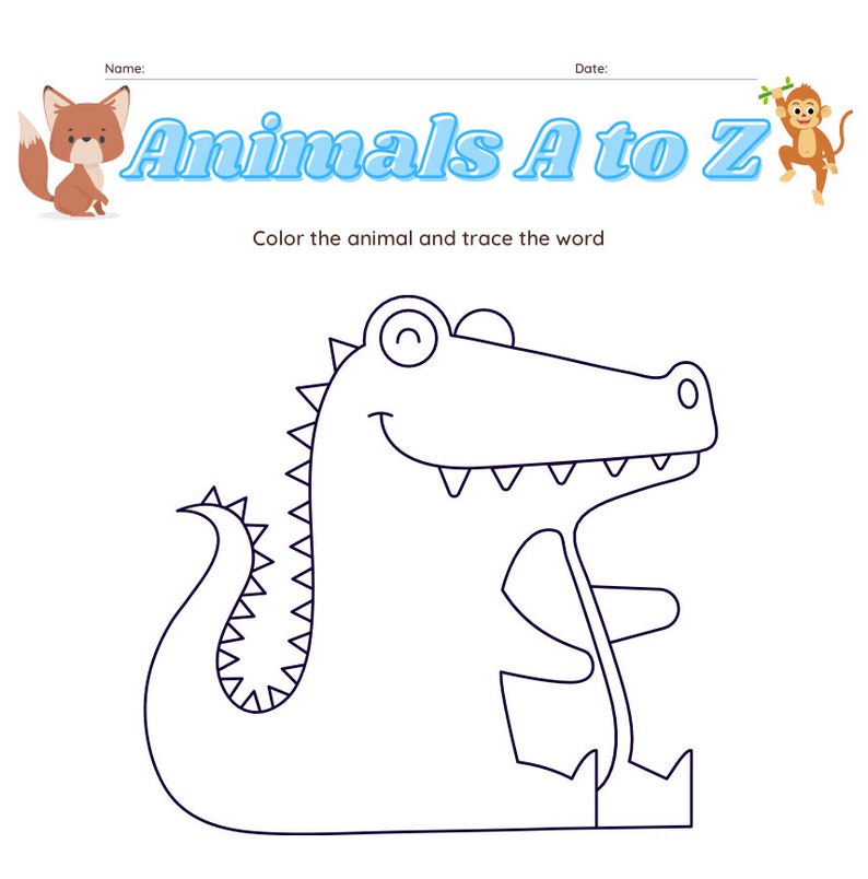 A-Z Coloring Book - Etsy