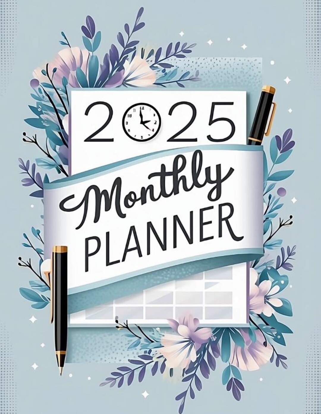 2025 Monthly Planner in Elegant Blue – Stylish Design, Functional ...
