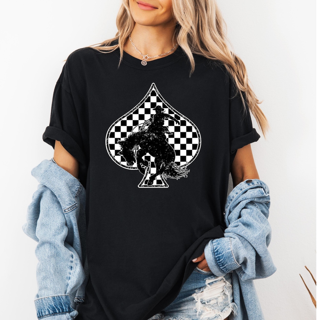 Checkered Spade Vintage Cowboy Comfort Colors Tshirt - Western Graphic ...