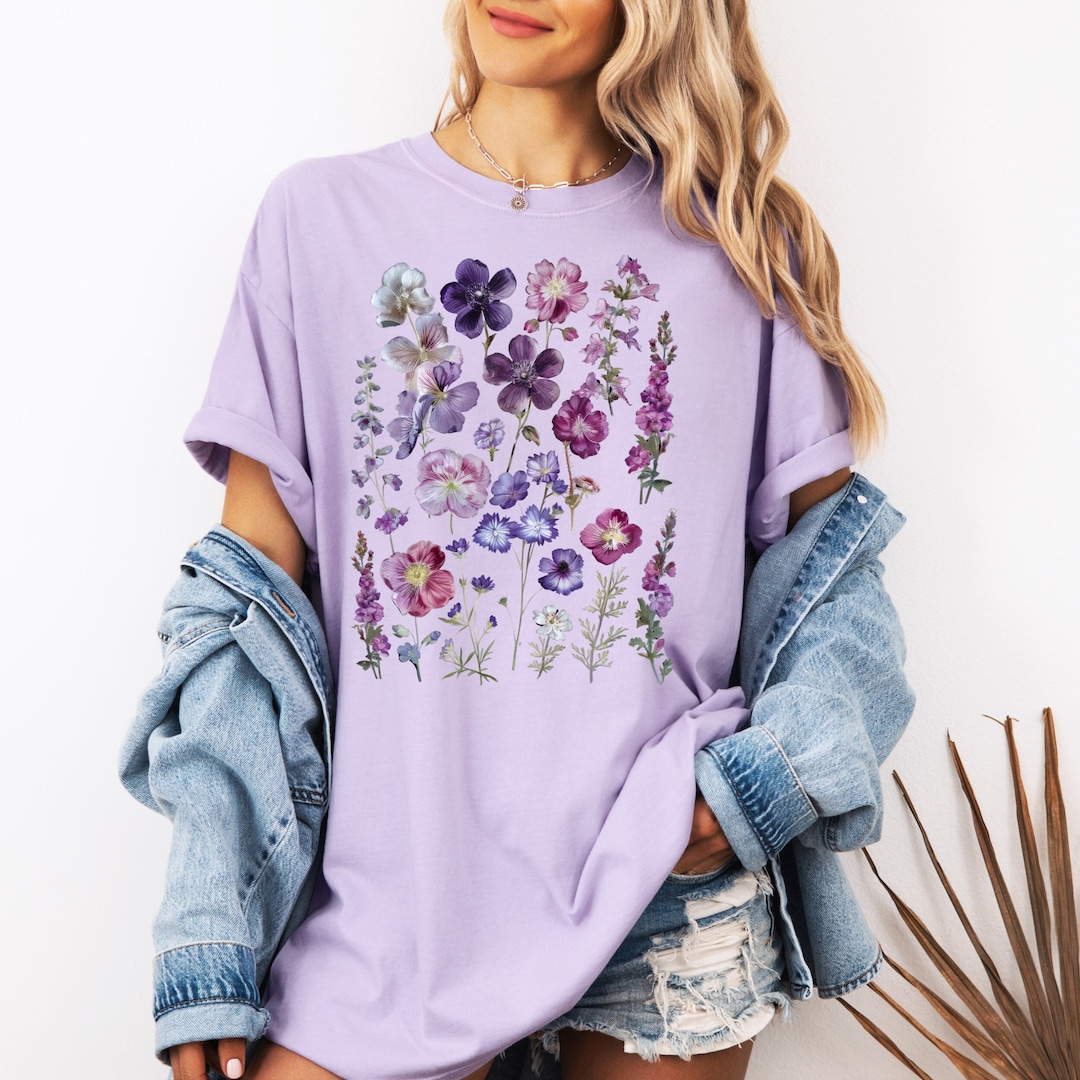 Cottagecore Wildflower Boho Floral T-shirt - Botanical Shirt - Floral ...