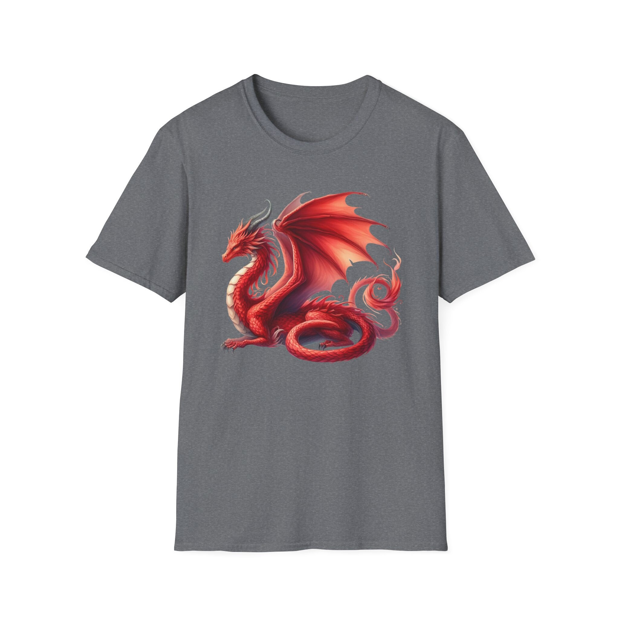 Watercolor Crimson Red Dragon Tee-artistic Dragon Design-fantasy ...