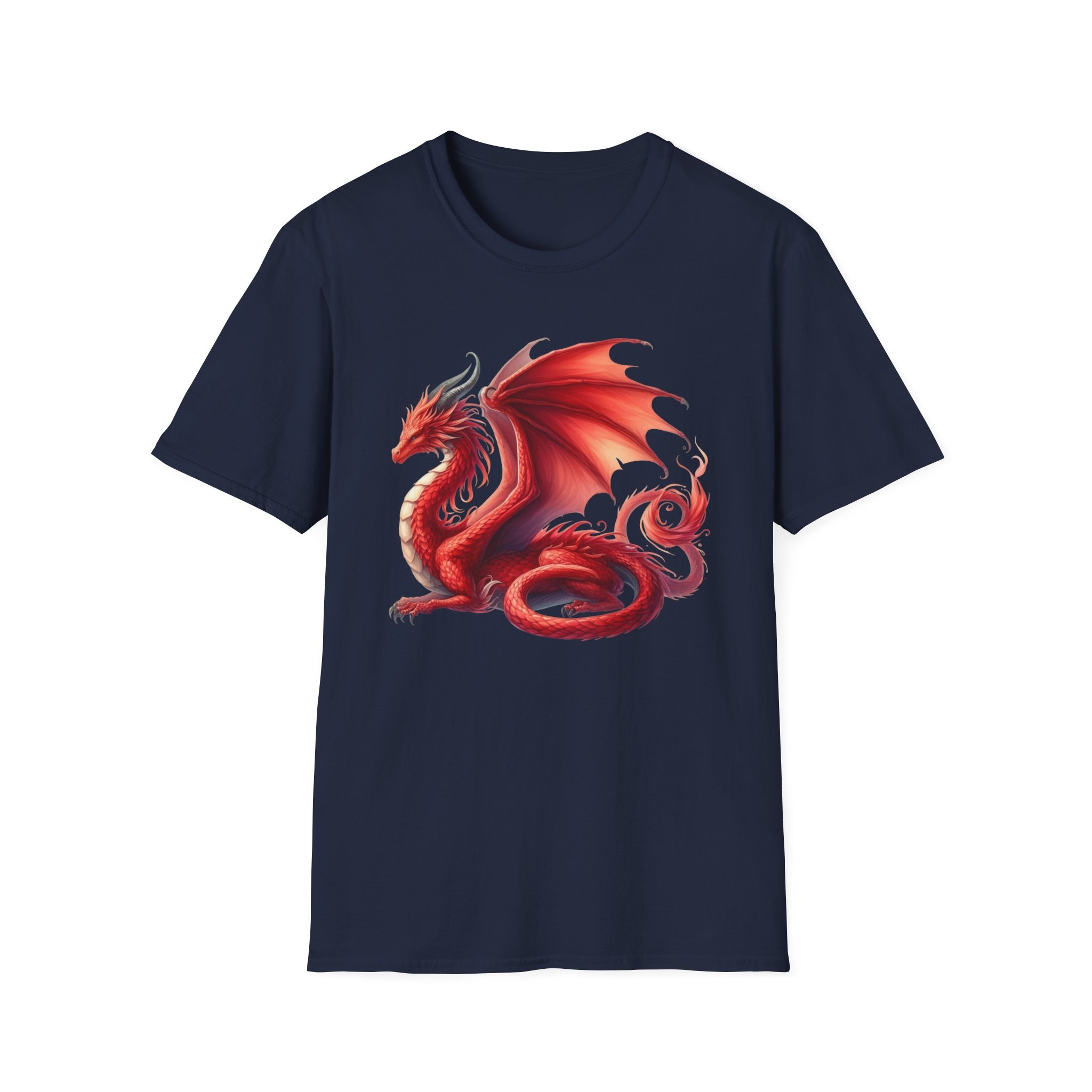 Watercolor Crimson Red Dragon Tee-artistic Dragon Design-fantasy ...