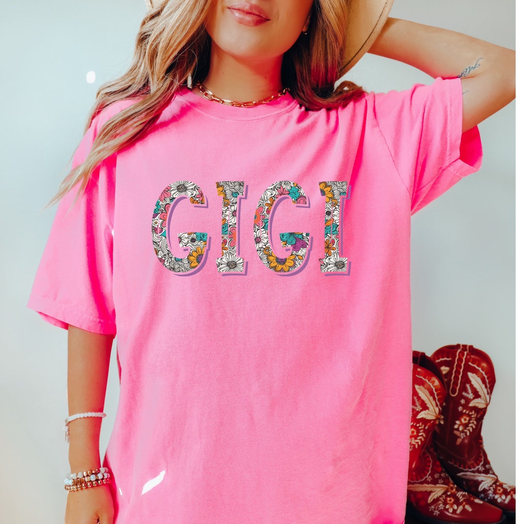 Gigi T-shirt - Floral Gigi Shirt - Gigi Gifts - Comfort Colors Gigi ...