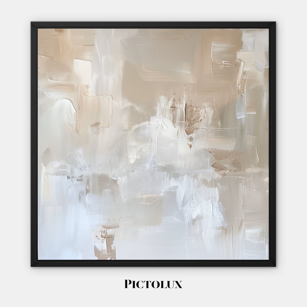 Minimalist Abstract Neutral Canvas Art 'textured Tranquility' Large ...