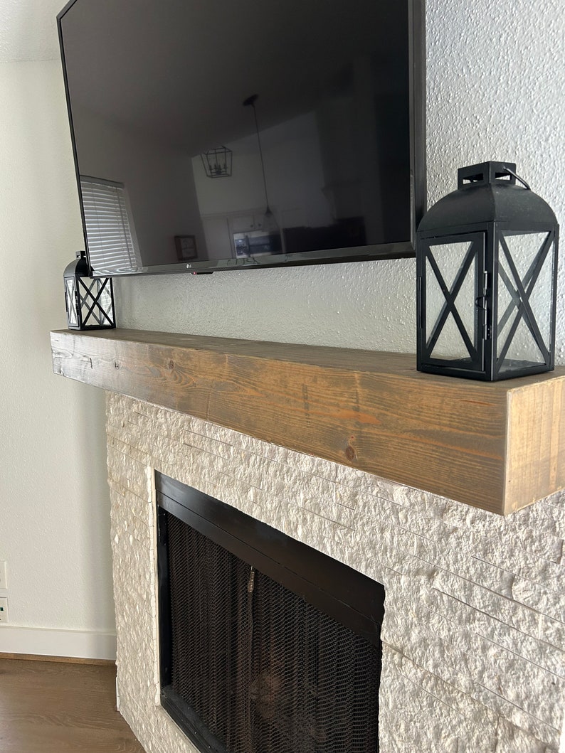 Custom Floating Mantel Farmhouse Rustic Modern Handcrafted Wood Mantel ...