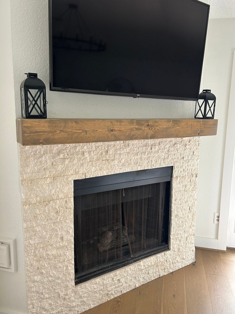 Custom Floating Mantel Farmhouse Rustic Modern Handcrafted Wood Mantel ...