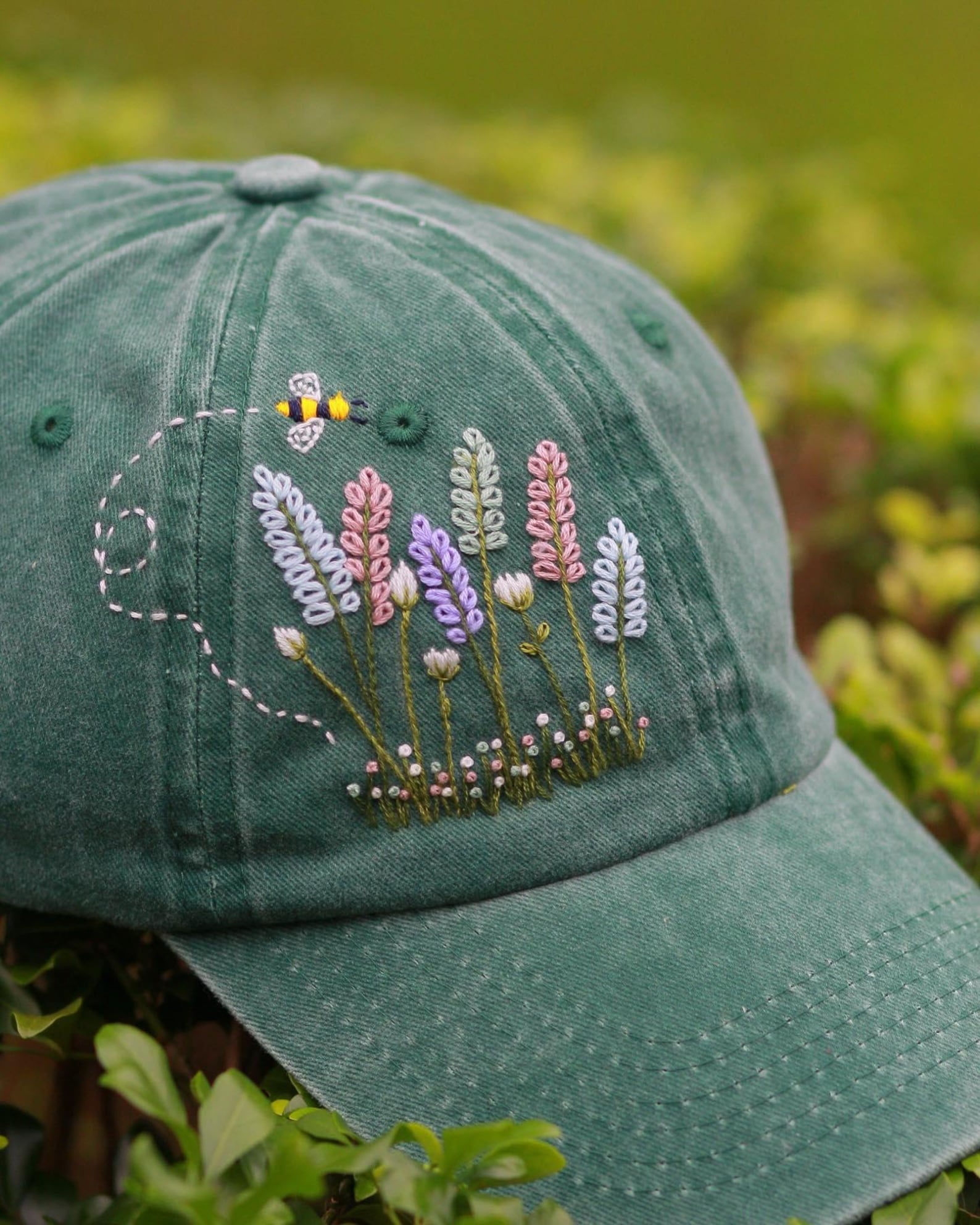 Floral Hand Embroidered Cap, Custom Embroidered Baseball Cap, Daisy ...