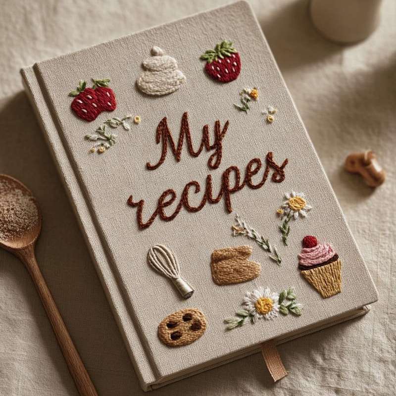 Embroidered Recipes Book - Etsy