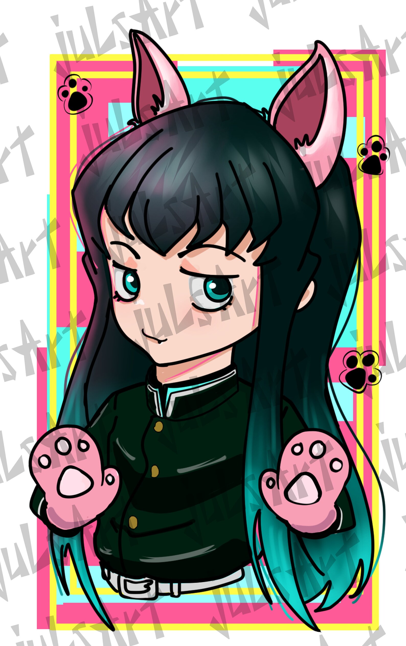 PNG, Design, Muichiro, Kimetsu No Yaiba, Vector, Anime, Fanart ...