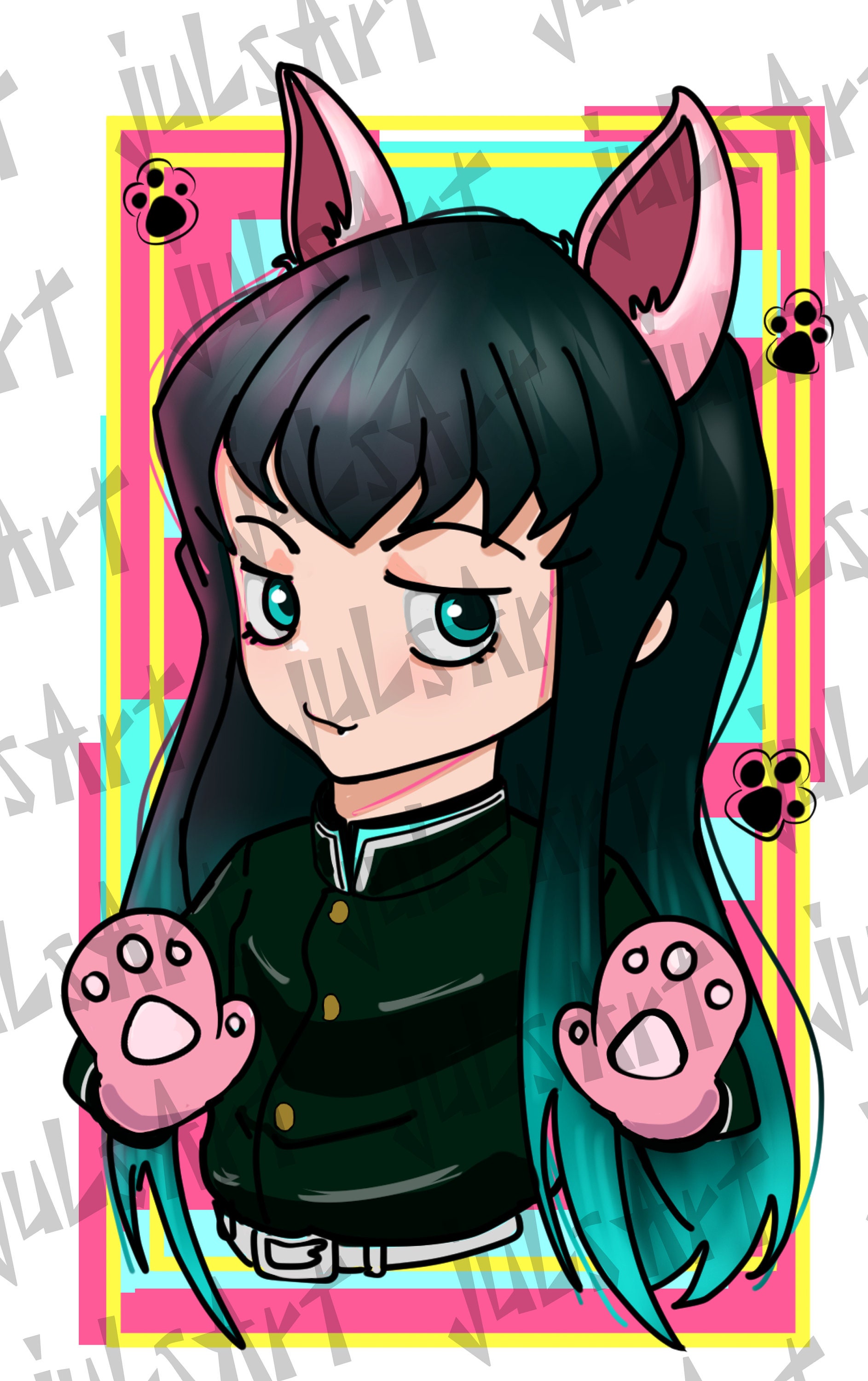 PNG, Design, Muichiro, Kimetsu No Yaiba, Vector, Anime, Fanart ...