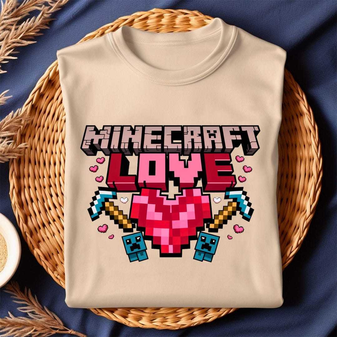 Mine-craft Love Png, Minecrafter Png, Game Lover , Heart Sublimation ...