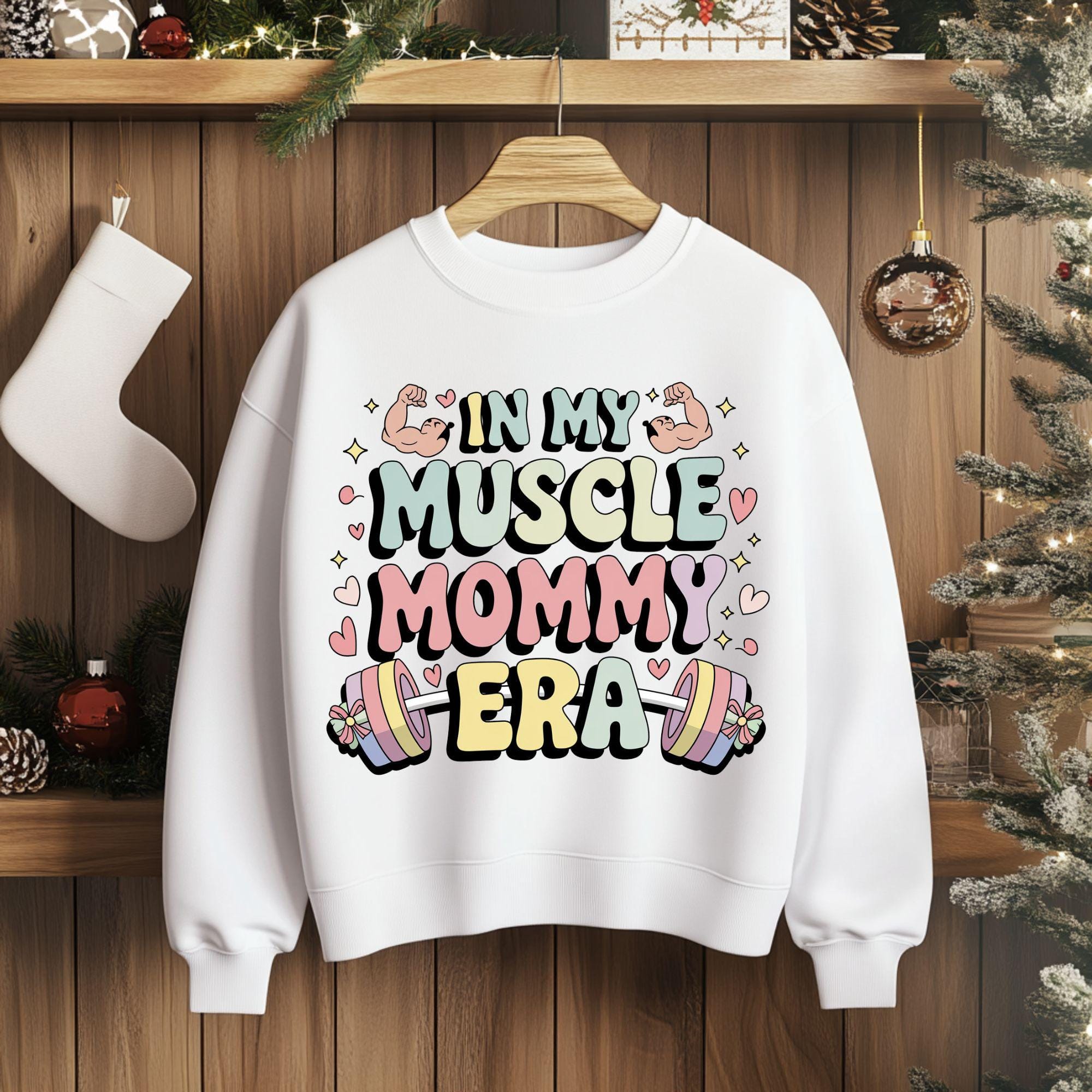 In My Muscle Mommy Era Png Shirt Design, Weightlifting Png, Muscle ...