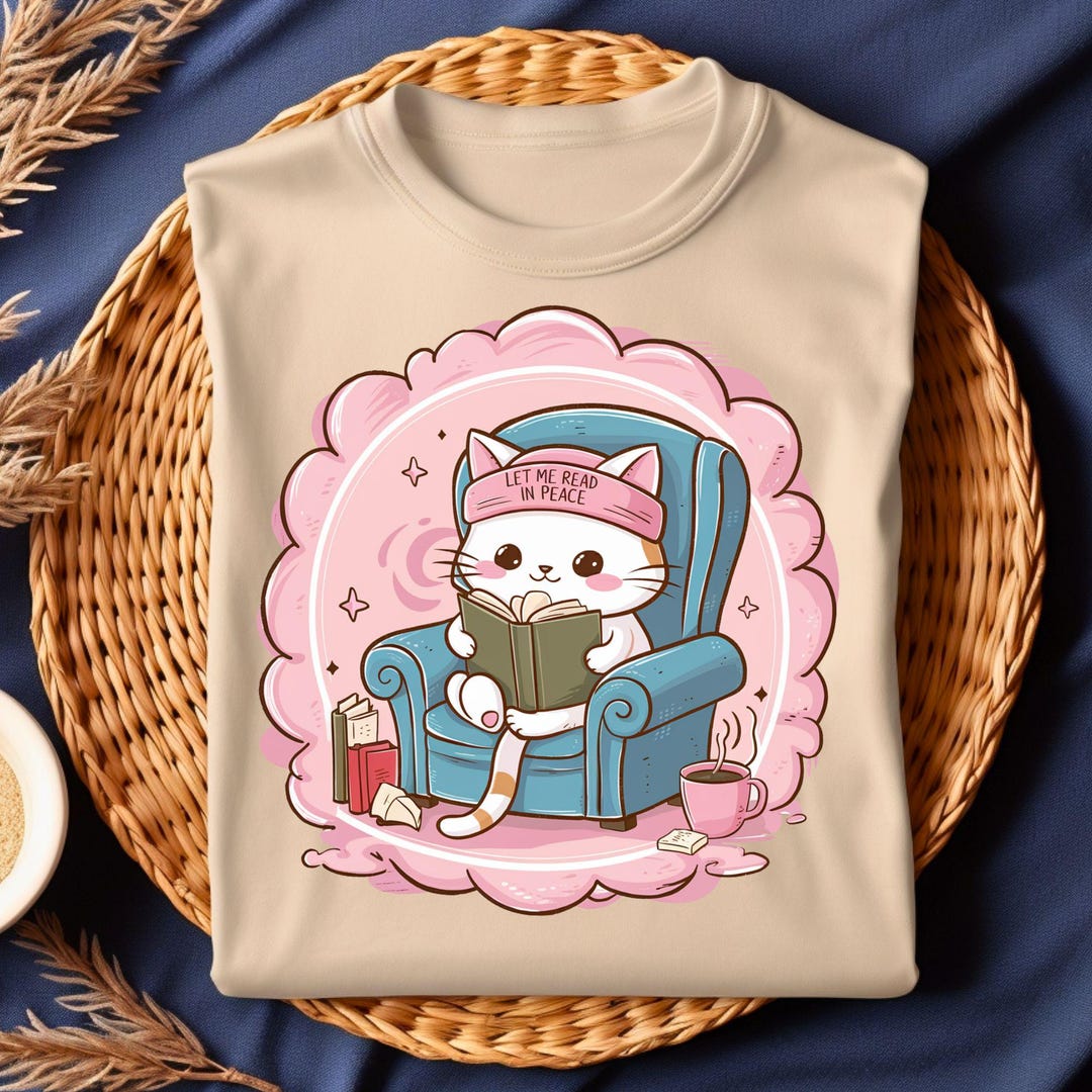 Cute Cat Reading Book PNG, Funny Book Lover Png, Librarian Sublimation ...