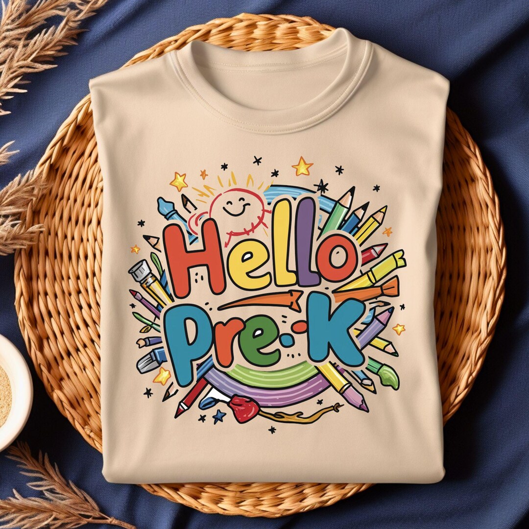 Hello Pre-k PNG, Preschool Teacher Png, School Shirt Design, Back to ...