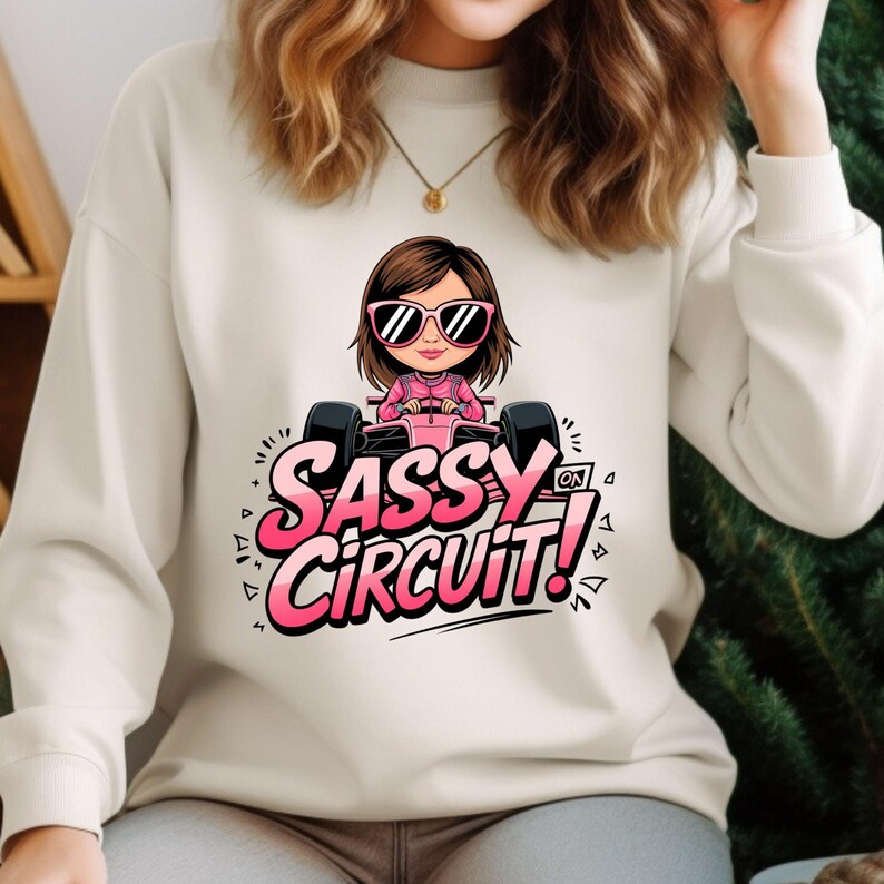 Sassy Circuit Png, Girl Track Racer Ong, Girl Wearable Designs Png, Trendy Fashion T Shirt ...