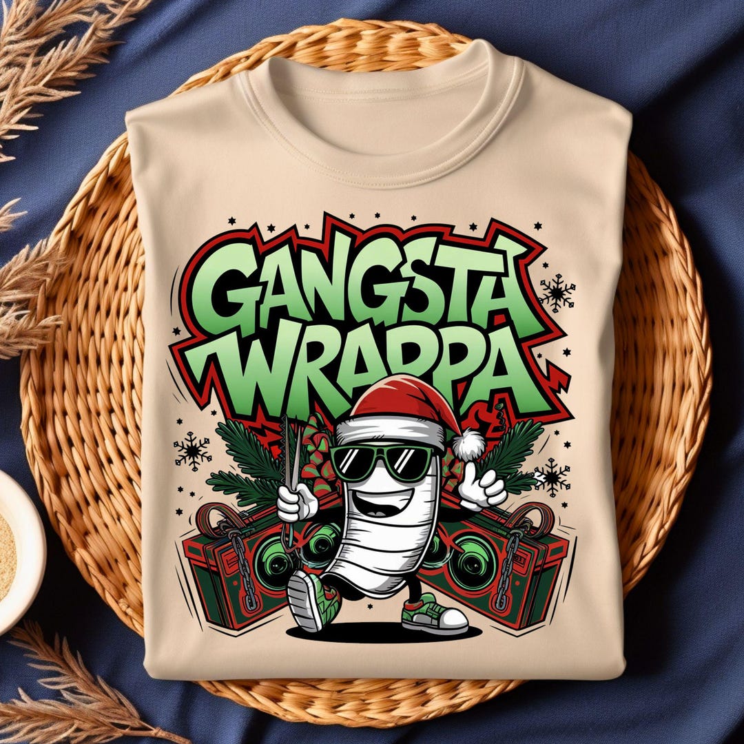 Gangsta Wrappa PNG, Retro Santa Png, Funny Christmas PNG, Christmas ...