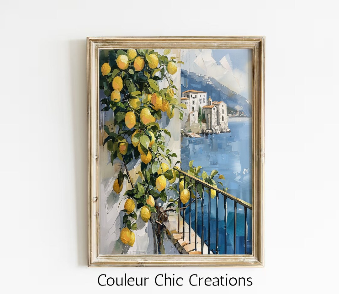 Positano Lemon Tree Watercolor Print, Amalfi Coast Wall Art, Vibrant ...