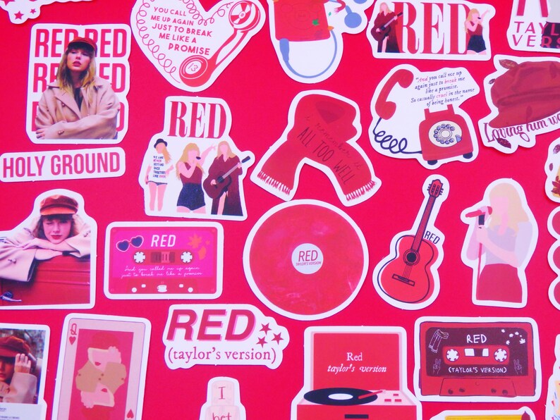 TS Taylor Stickers 50 in a Pack RED for Swifties Decal - Etsy