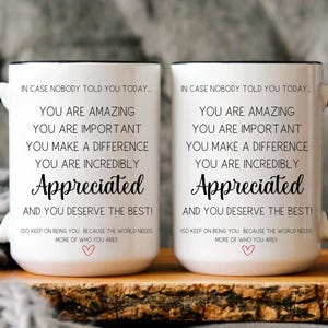 You Are Incredibly Appreciated Coffee Mug, Affirmations Sign, in Case ...