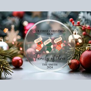 Personalized Family of Three Christmas Ornament, Family of 3 Christmas ...