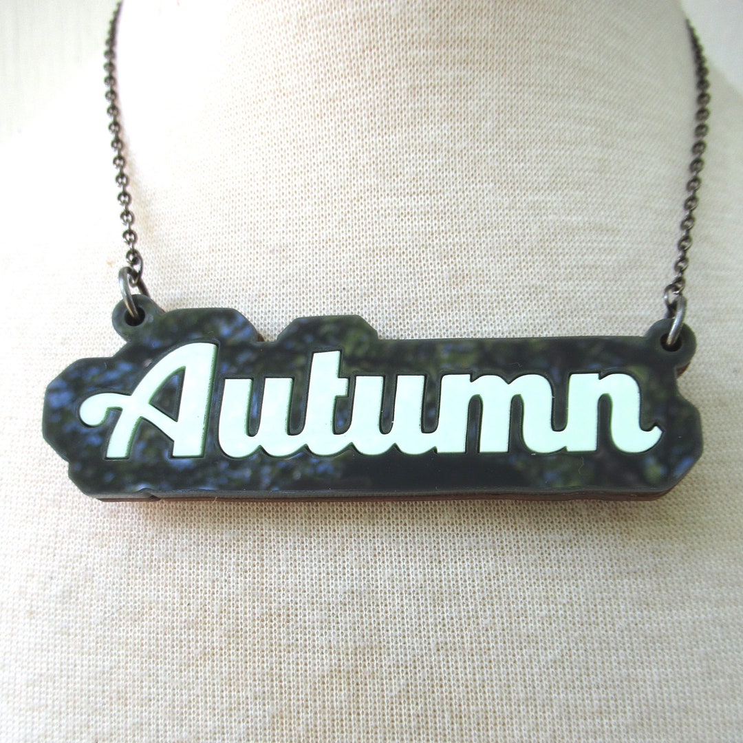 Custom Name Necklace - Laser Cut Customizable Acrylic Name Necklace - Etsy