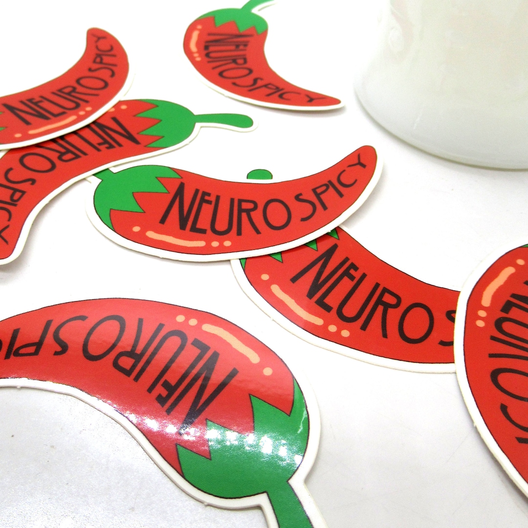 Neurospicy Sticker - Neurodivergent Pride Hot Pepper 3 X 2 Vinyl ...