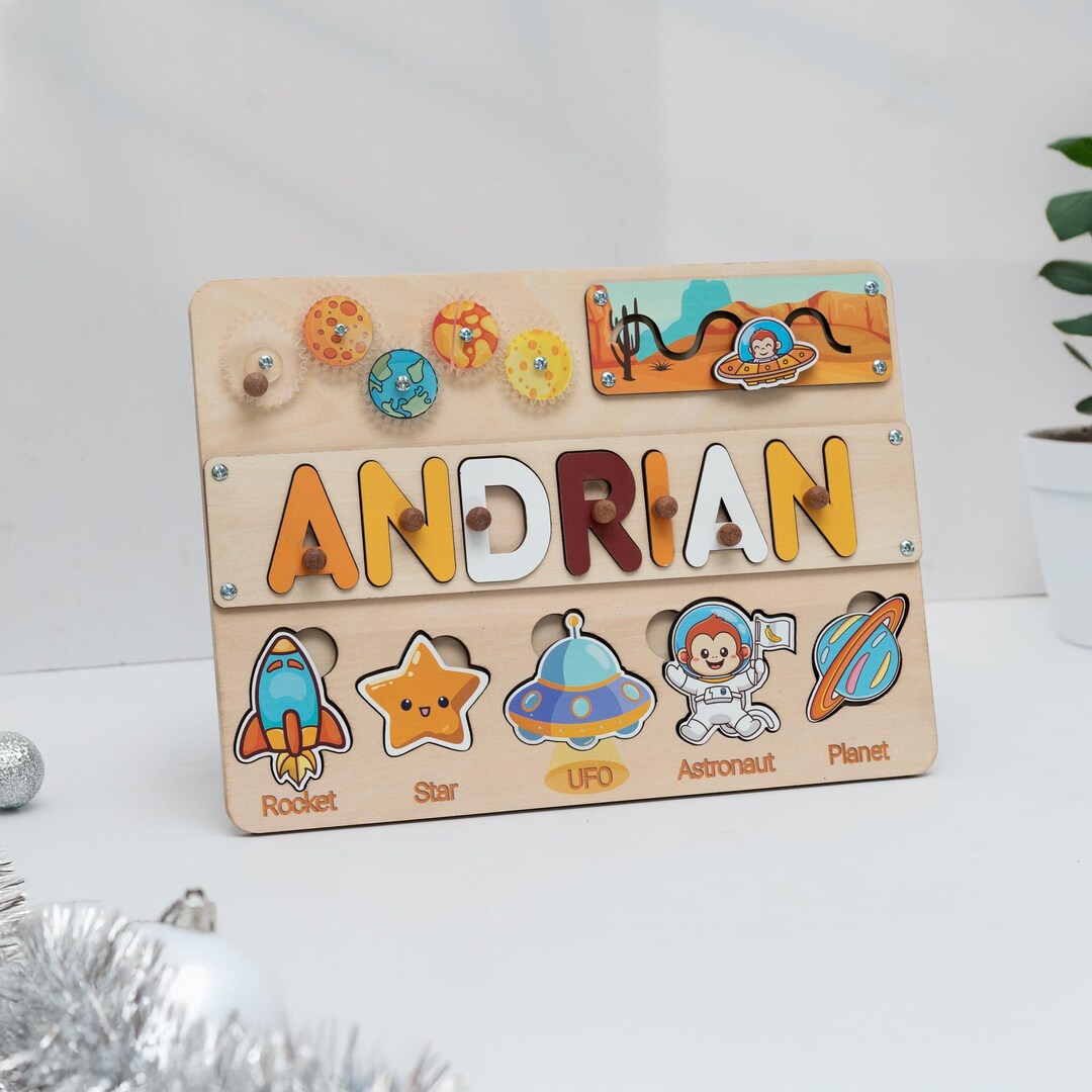 Planets Busy Puzzle Board, Space Nursery, Educational Toy With Planets ...
