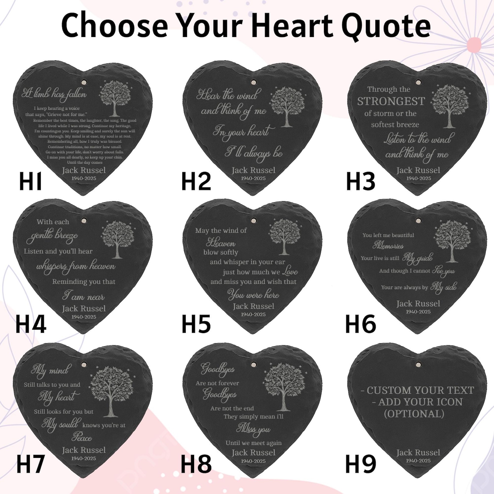 Personalized Memorial Garden Stone for Loved Ones – Engraved Slate ...