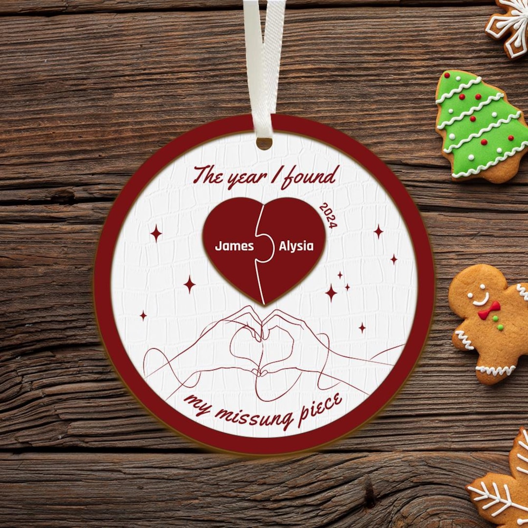 Custom Couple Christmas 2024 Ornament, Romantic Christmas Gift for Him ...