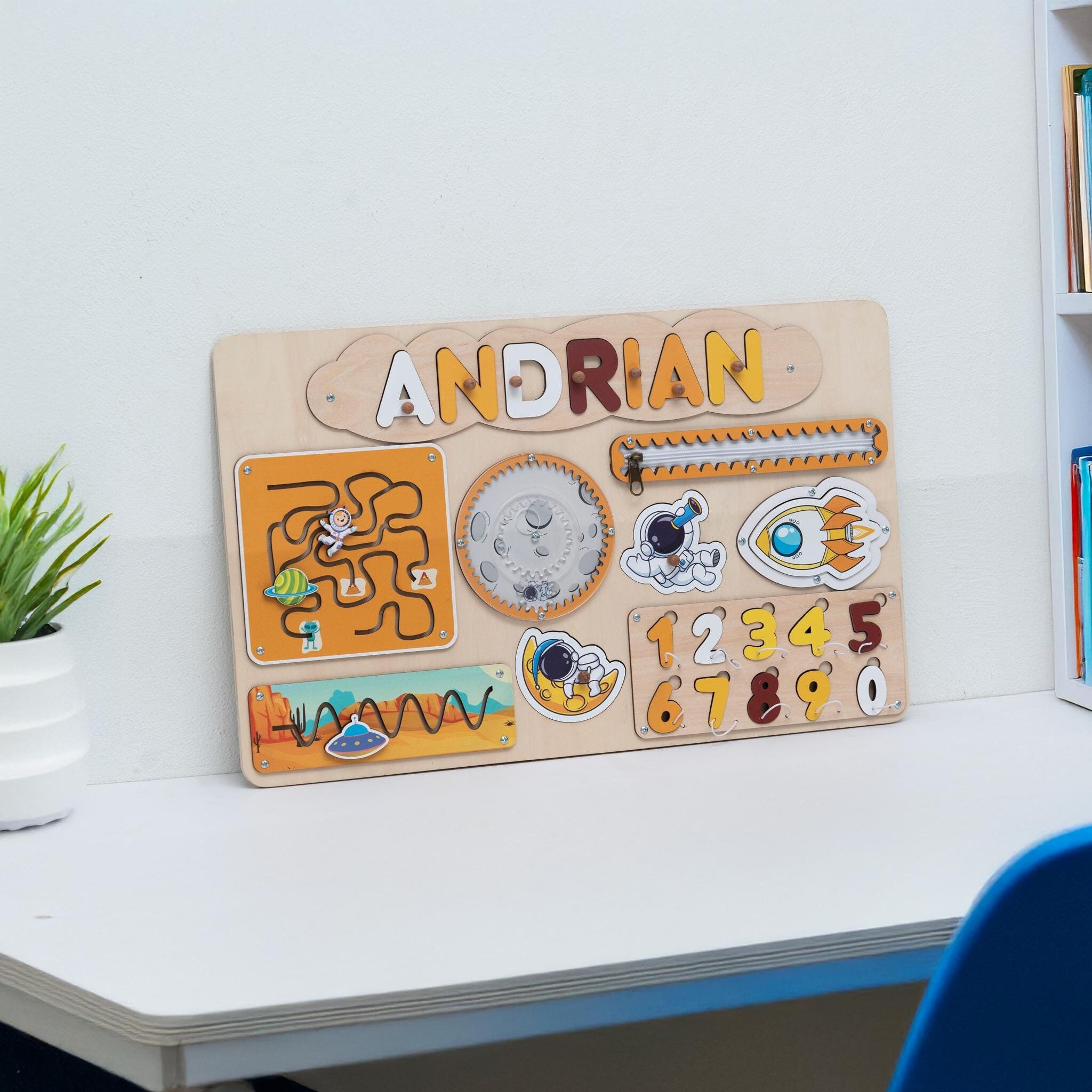 Custom Space-themed Busy Puzzle With Name Puzzle, Montessori Sensory ...